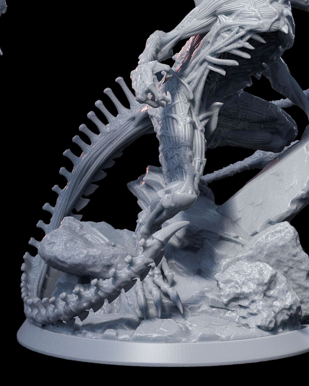 Dracolich Miniature, Necromancer, 3D Printed DND Miniature, Fantasy ...