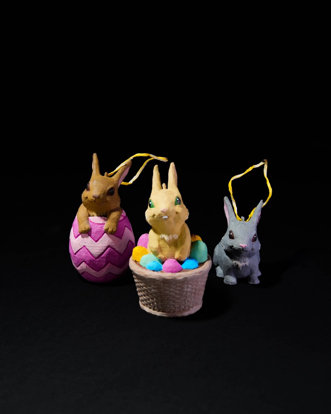 Easter Bunny Ornament, 3D Printed Easter Ornament, Hand Painted Ornament for Easter Decoration ...