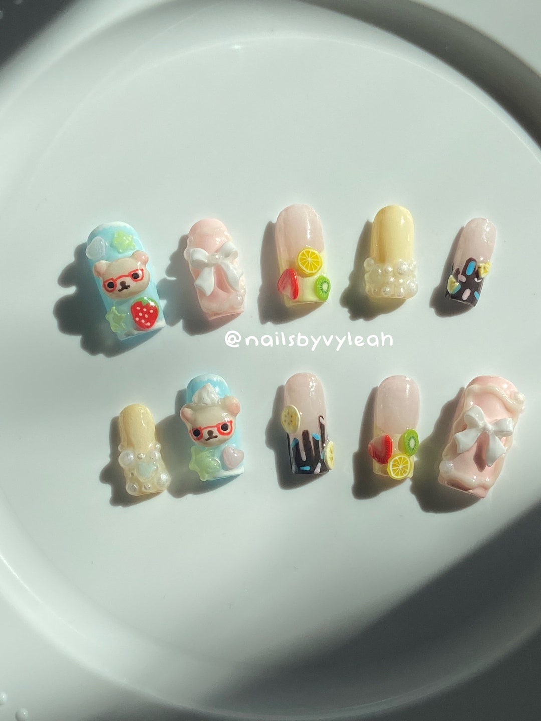Sweet Smarty Press on Nails Handmade Reuseable - Etsy