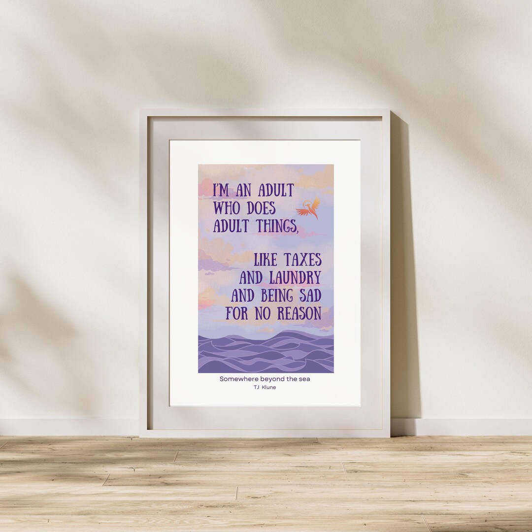 TJ Klune Somewhere Beyond the Sea Sunset Book Quote/inspirational Art ...