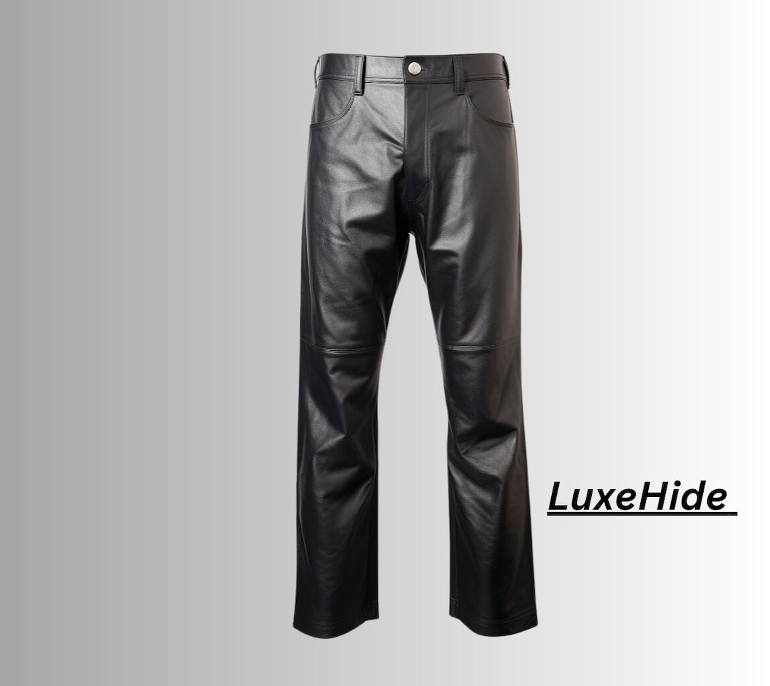 Genuine Sheep Skin Leather Pants Leather Jeans Black Pants Gift for Men ...