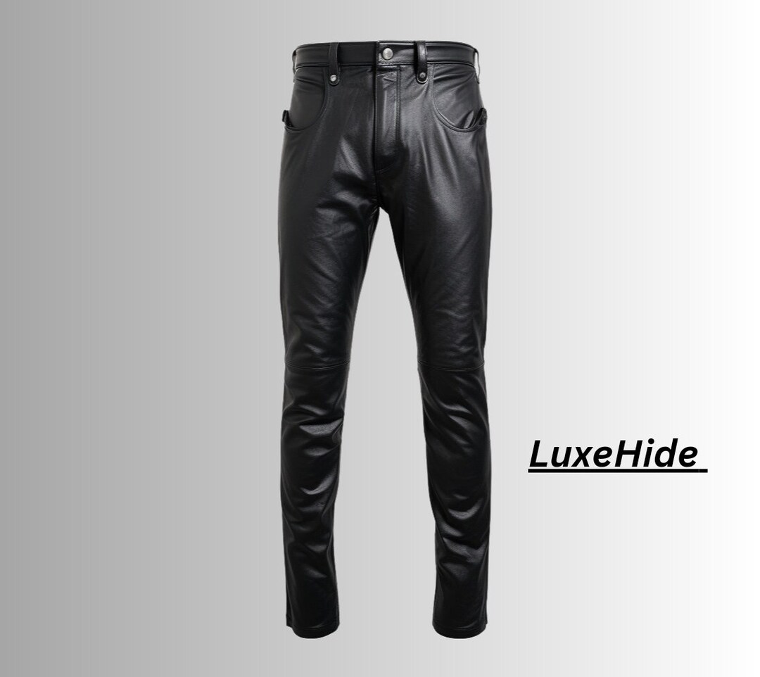 Genuine Sheep Skin Leather Pant, Real Leather Pant, Slim Fit Black Pant ...