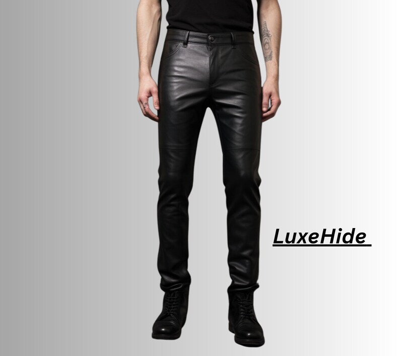 Genuine Sheep Skin Leather Pants, Slim Fit Pants, Gift for Men, Leather ...