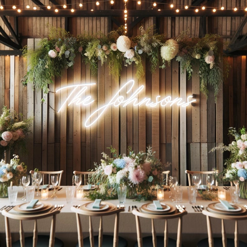 Neon Sign Custom Name,custom Neon Sign Wedding, Personalized Wedding ...