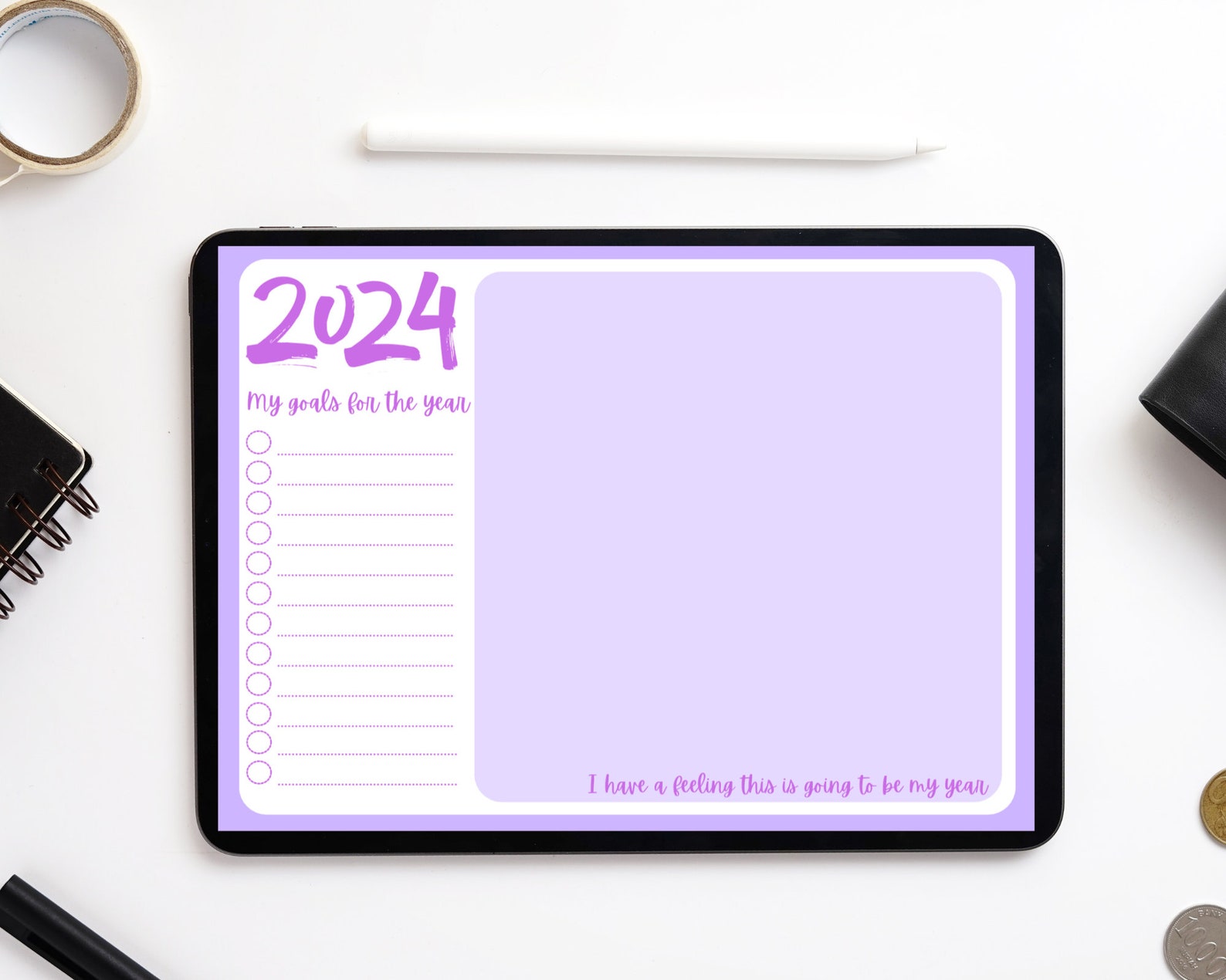 Vision Board Goal List 2024 Template Digital/printable PURPLE - Etsy