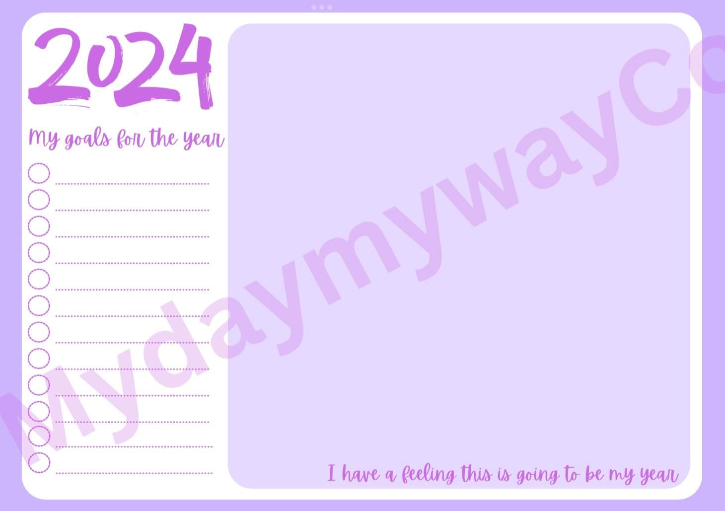 2024 Digital/printable Vision Board and Goals Template PURPLE - Etsy
