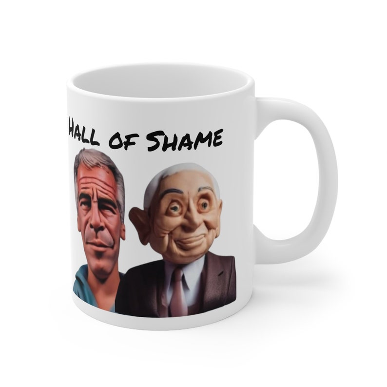 Jeffrey Epstein Hall of Shame Coffee Mug Les Wexner and Jeffrey Epstein ...
