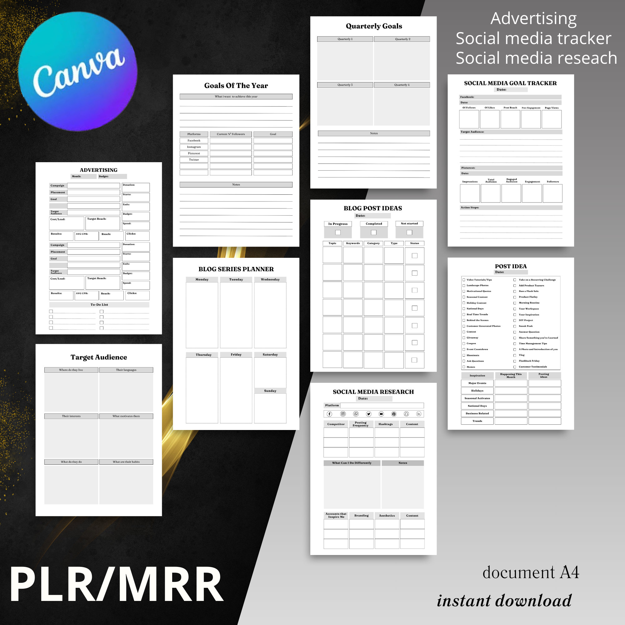 ONLY 10ps Perfect !bundle! Social Media Planner + Marketing Planner ...