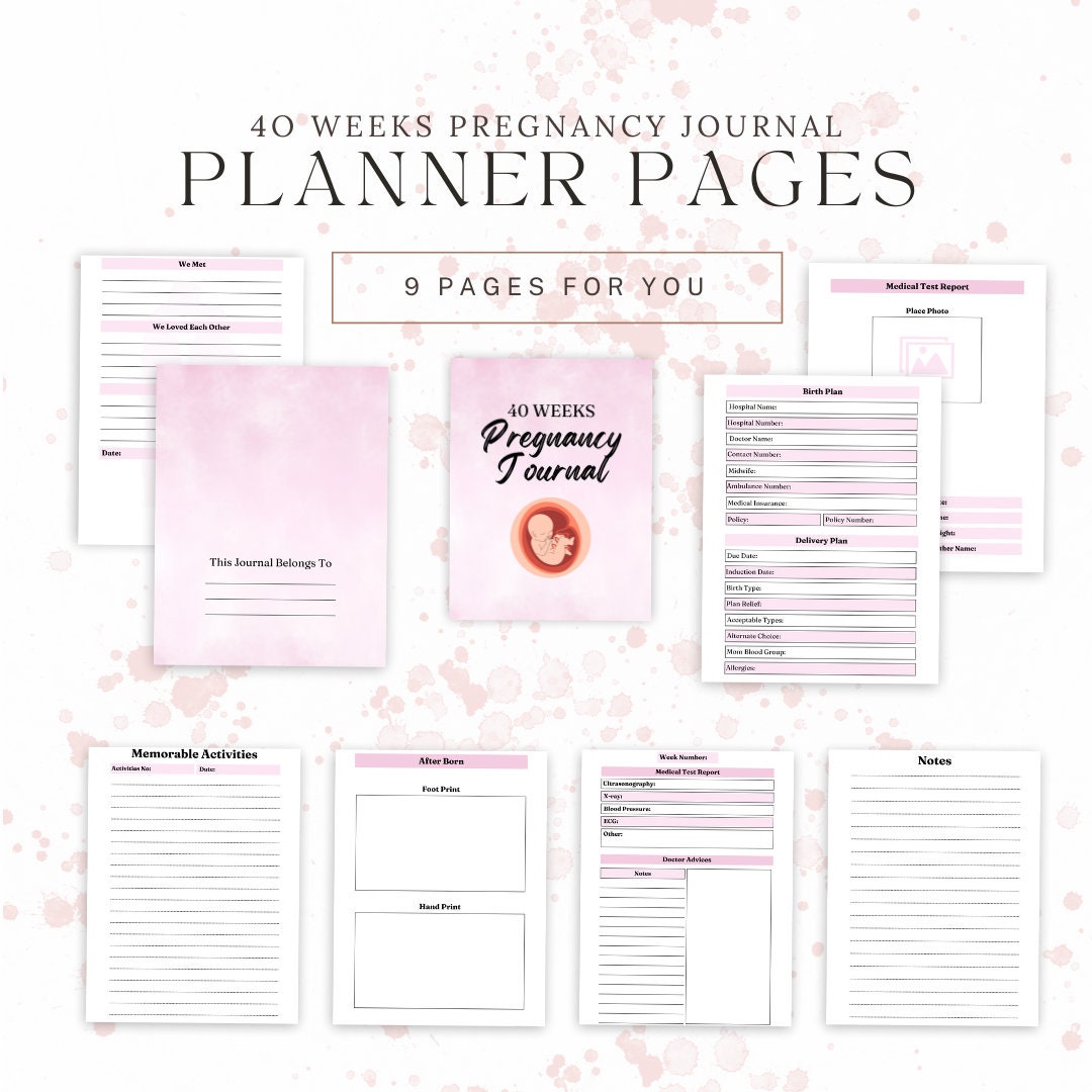 40 Weeks Pregnancy Journal to Resell Canva PLR/MRR Template Master ...