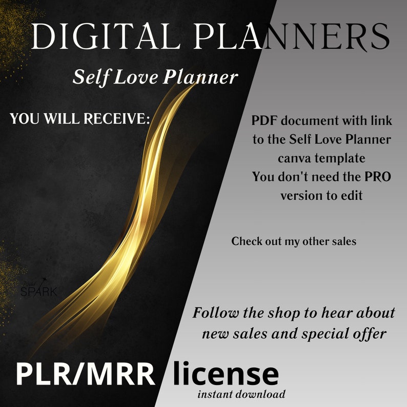 Editable and Printable Self Love Planner - PLR & MRR Licensed Digital Product | Instant Download ...