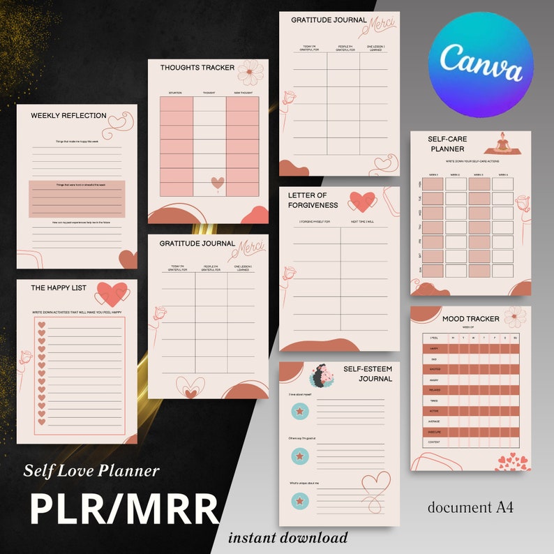 Self Love Planner: Prioritize Your Well-being With Daily Affirmations ...