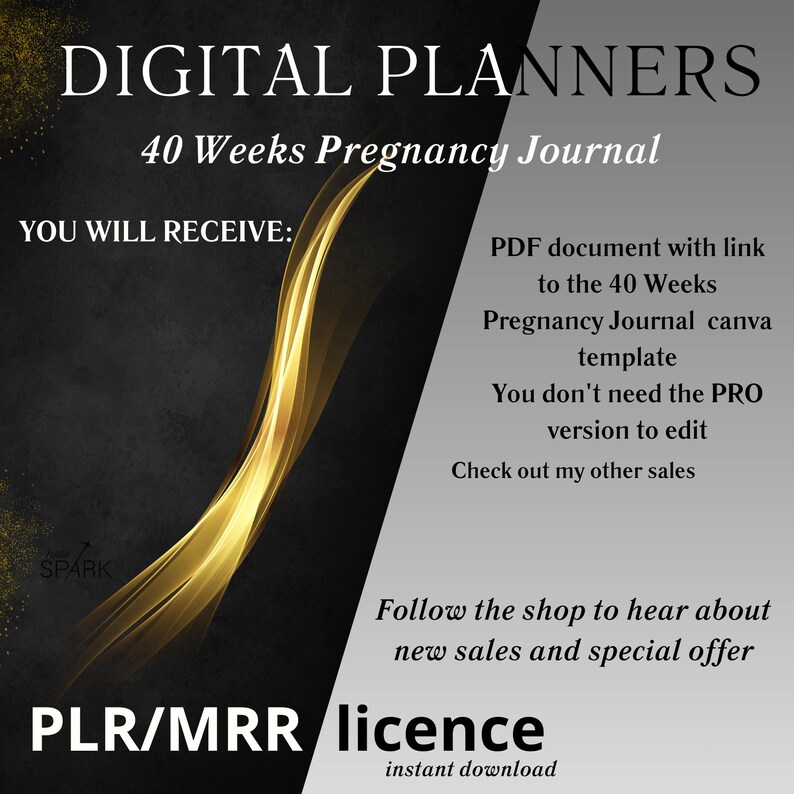 40 Weeks Pregnancy Journal to Resell | Canva PLR/MRR Template | Resell ...