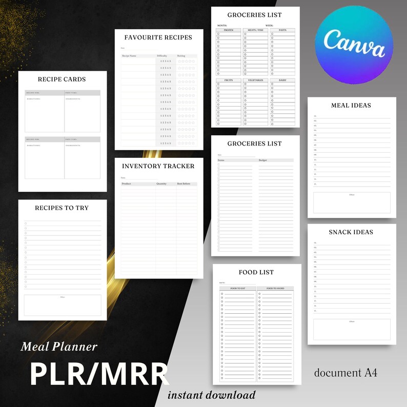 Easy Meal Planner Template | Canva Design | Resell Opportunity ...