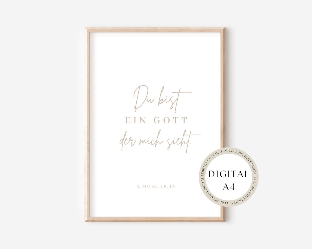 Christian Poster You Are a God Digital A4 Bible Verse Beige - Etsy