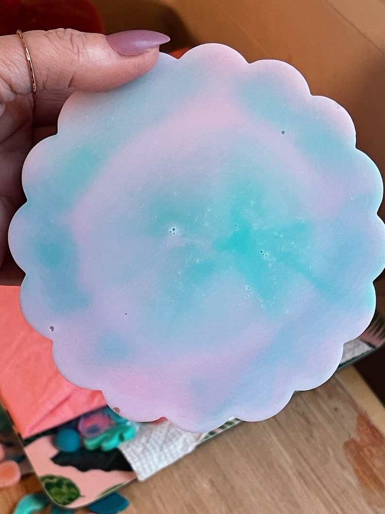 Bubble Trinket Tray Pink & Green milk Glass - Etsy