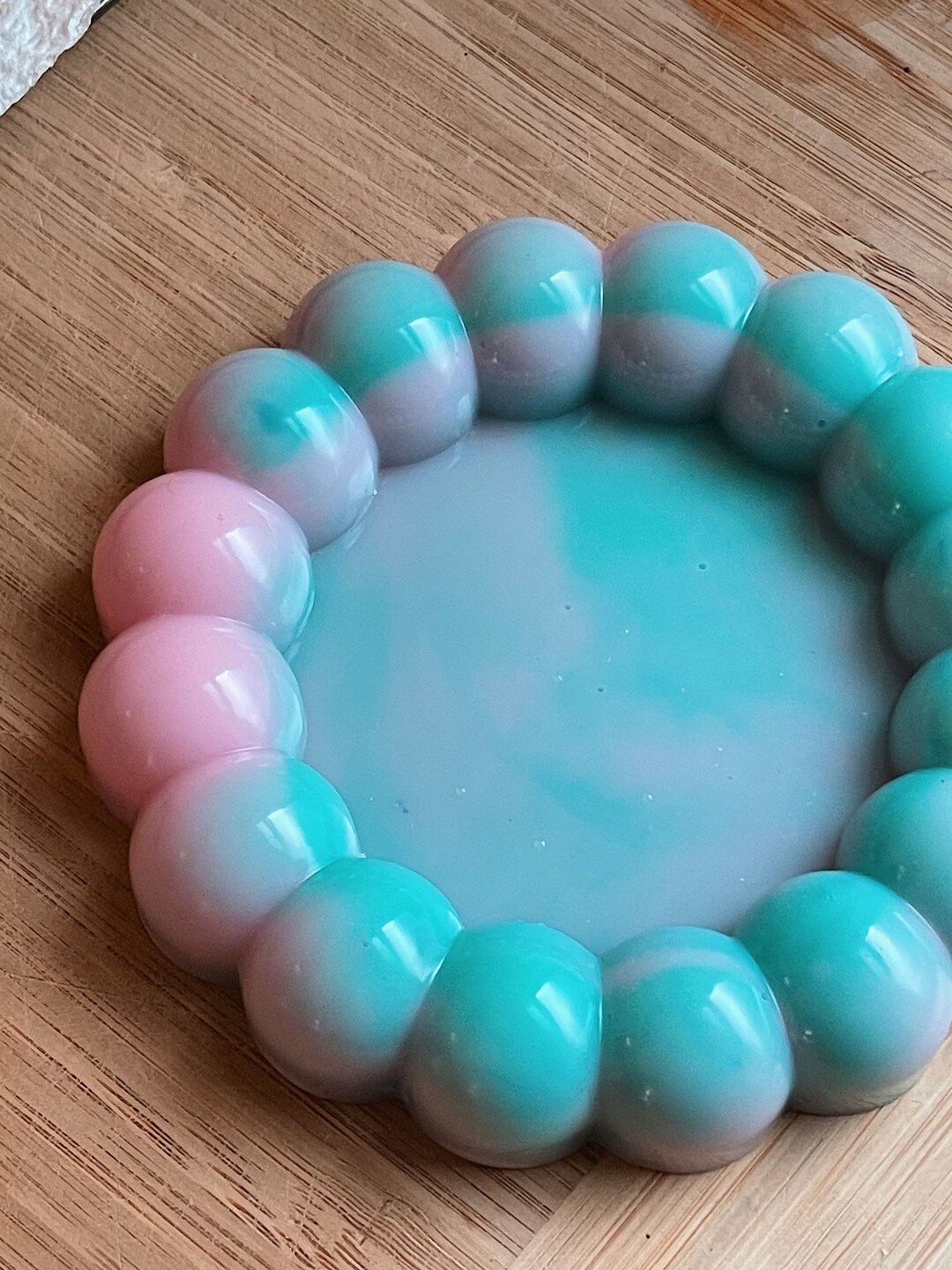 Bubble Trinket Tray Pink & Green milk Glass - Etsy