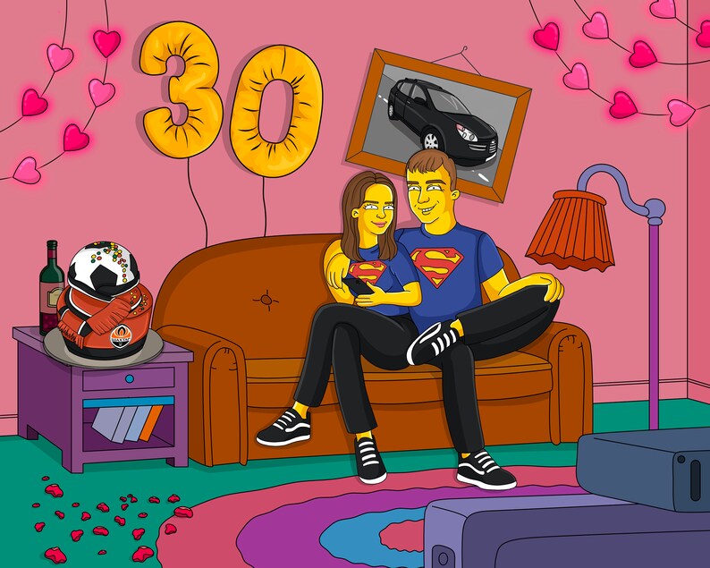 Simpsons Custom Portrait Custom Yellow Style Portrait - Etsy