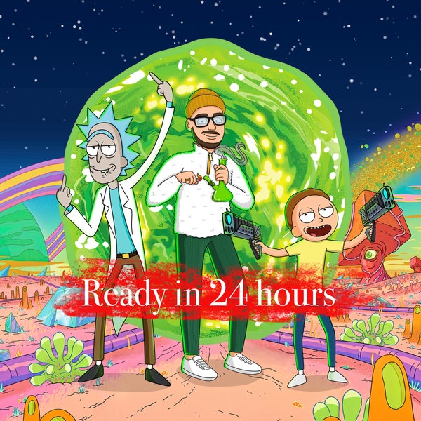 Rick and Morty Custom Couple Portrait - Etsy