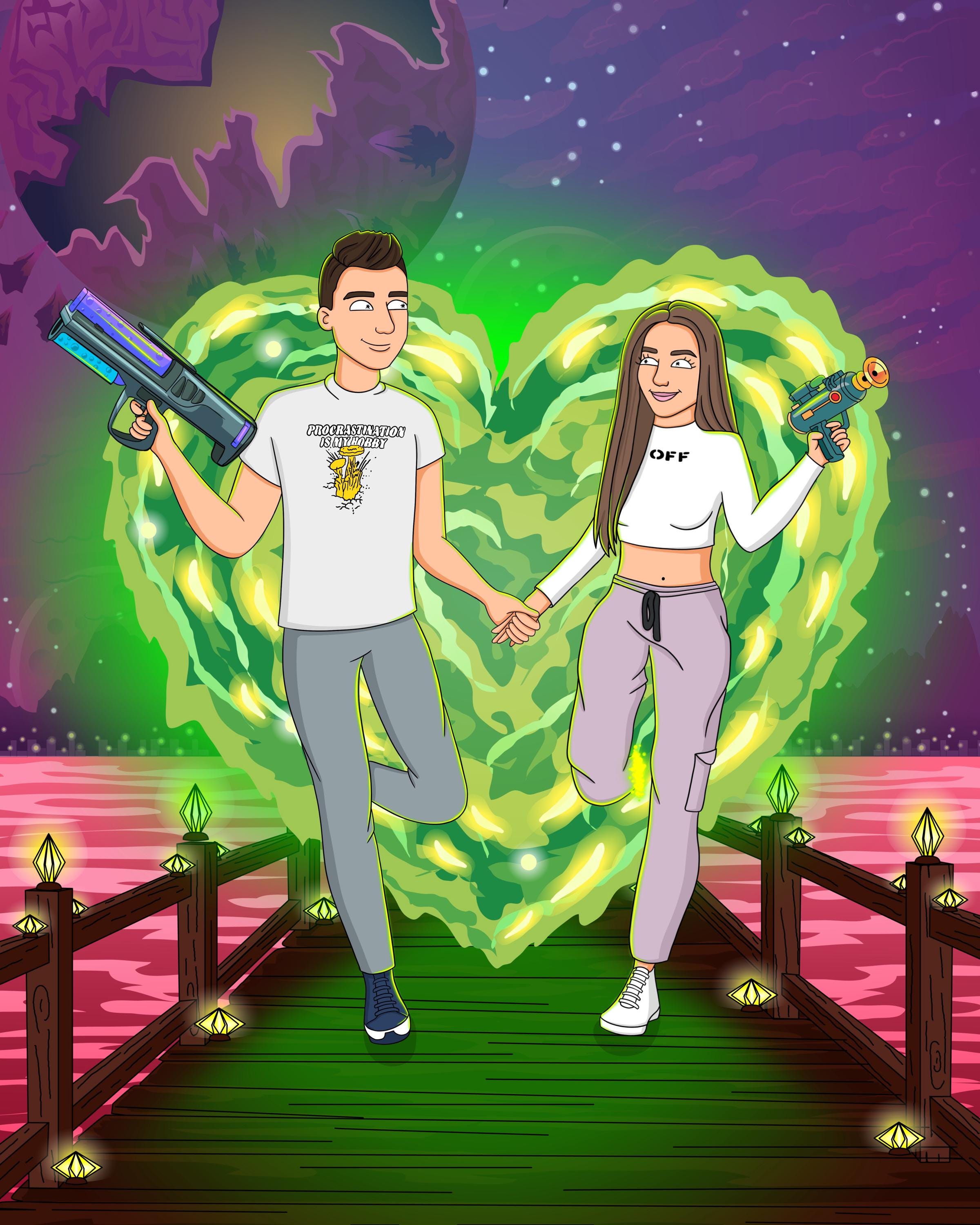 Personalized Cartoon Portrait | Custom Rick and Morty Style Art for ...