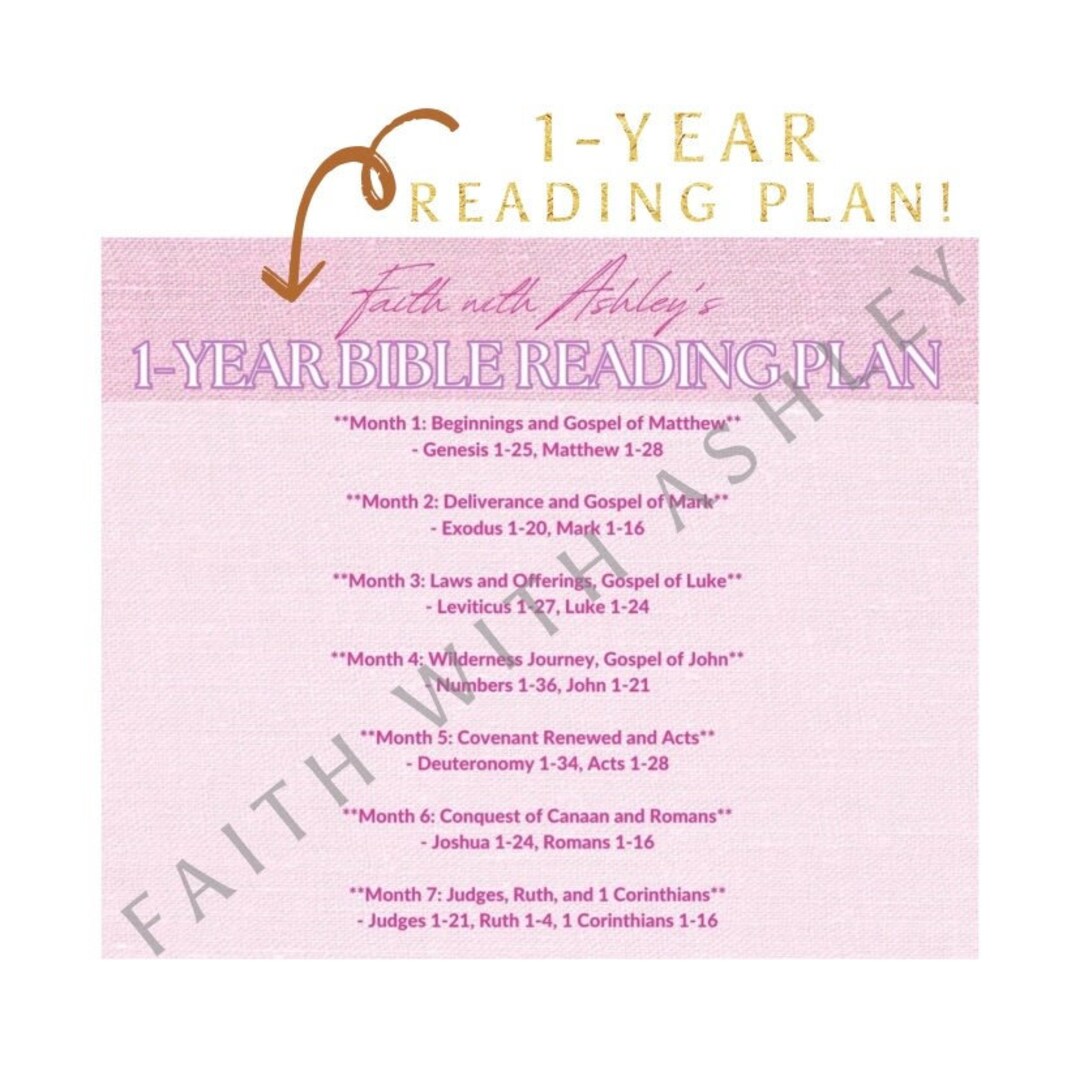 1 Year Bible Reading Plan PDF Printable - Etsy Australia