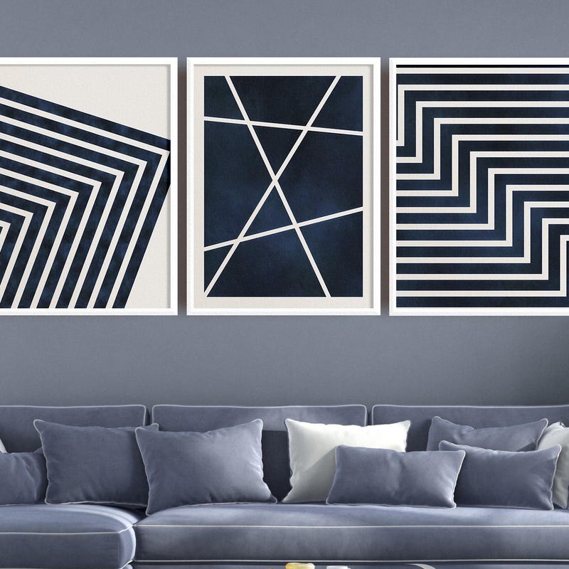 Dark Blue Wall Art - Etsy