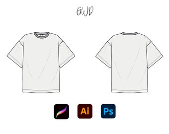 Drop Shoulder T-shirt Mockup Vector - Etsy