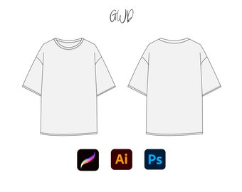 Drop Shoulder T-shirt Mockup Vector - Etsy