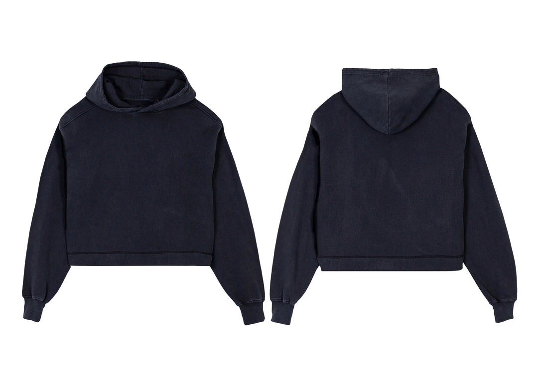 Vintage Black Cropped Hoodie Mockup - Etsy