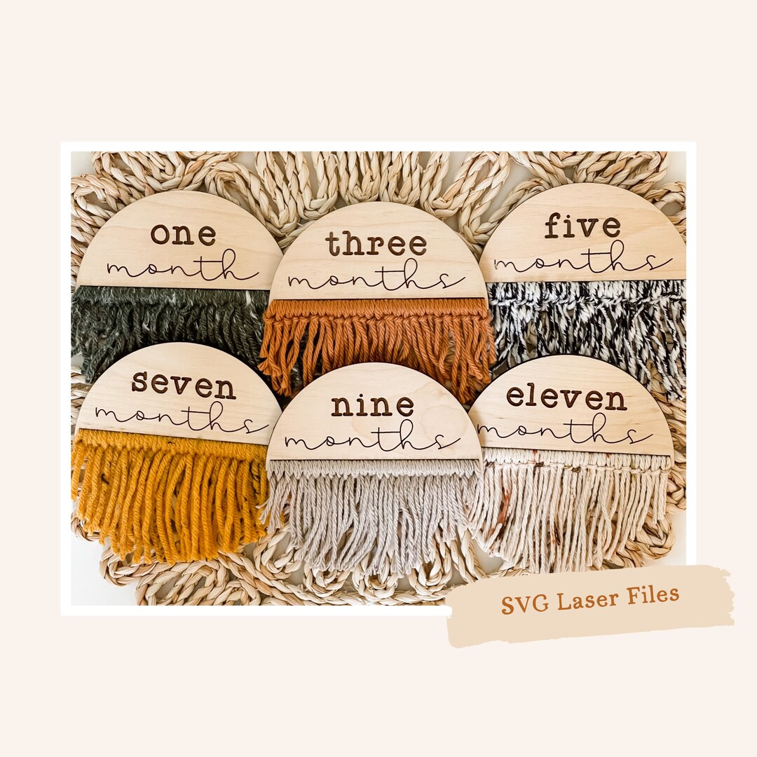 Yarn Milestone Set SVGSVG Laser Glowforge Cut Filemonthly Milestone Cut ...