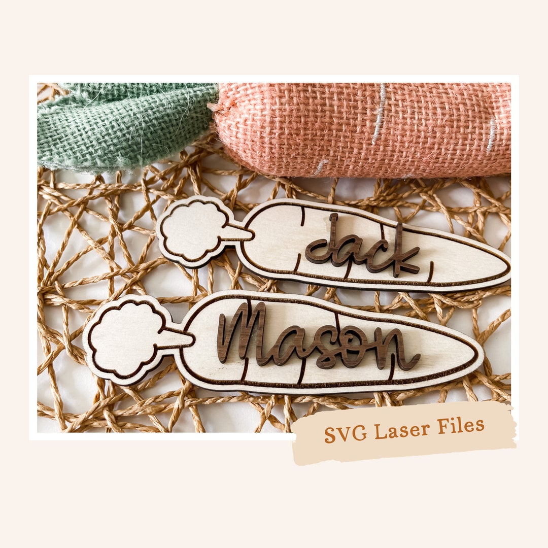 Easter Carrot Basket Name Tag SVGSVG Laser Glowforge Cut Fileeaster ...