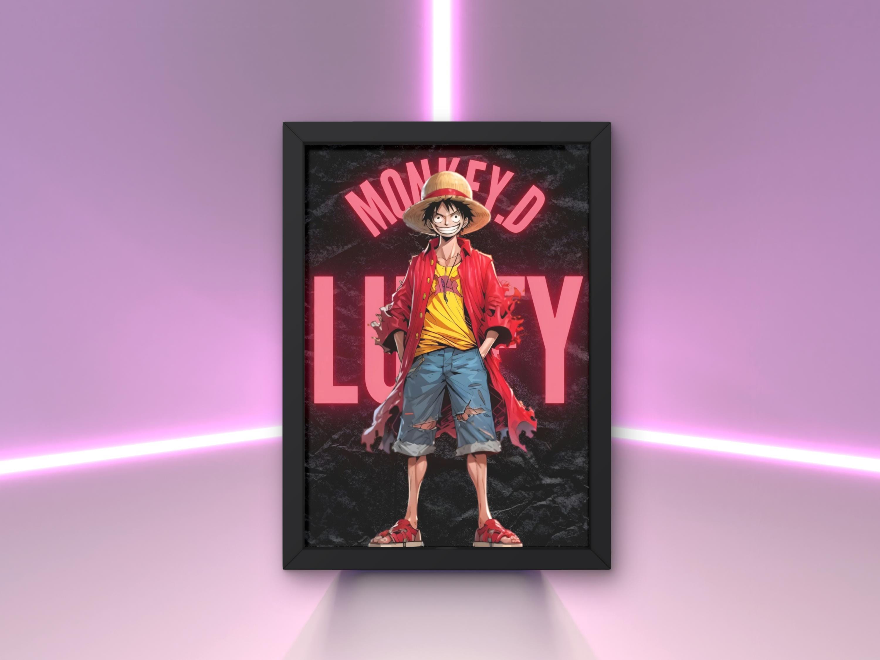 Monkey D Luffy Print Poster / Manga Anime Wall Art / Gaming Room Home ...