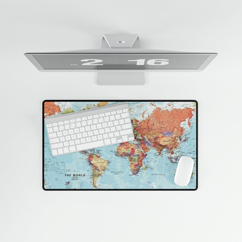 World Map Desk Mat, Historical World Map Mousepad, Extra Large Computer ...