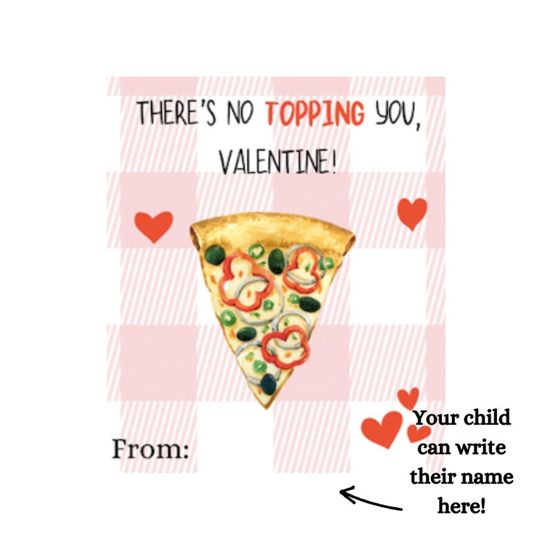 Pizza Valentine Cards Printable Digital Download Pizza Themed for ...