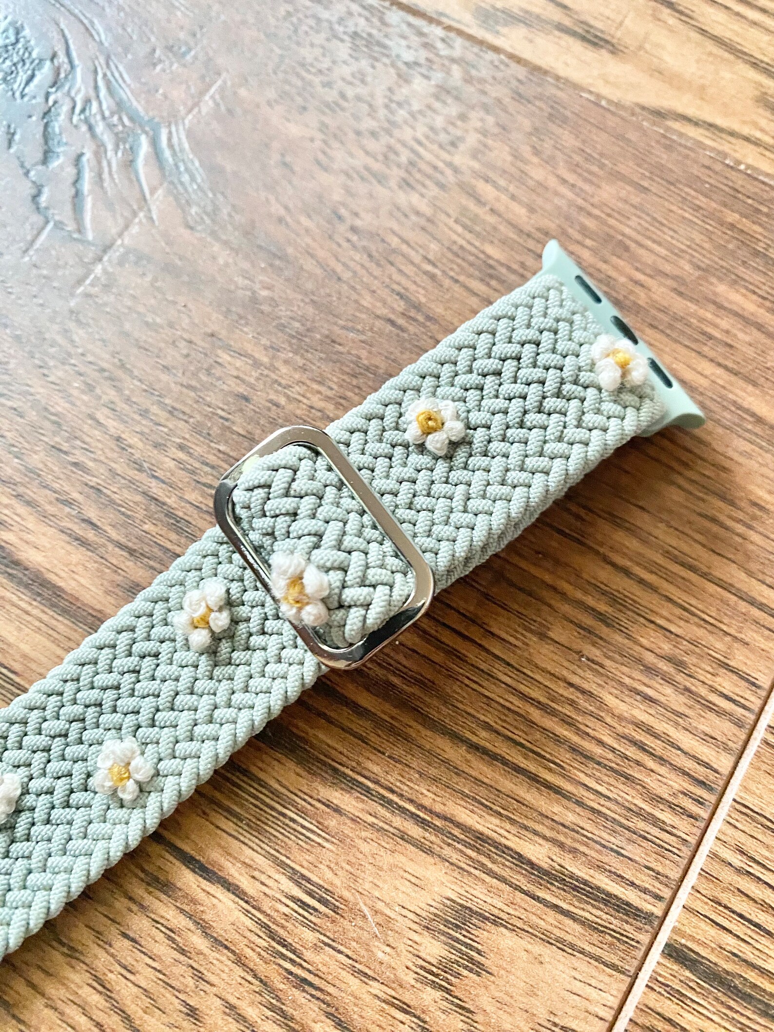 Sunflower Hand Embroidered Black Apple Watch Band | Flower Embroidered ...