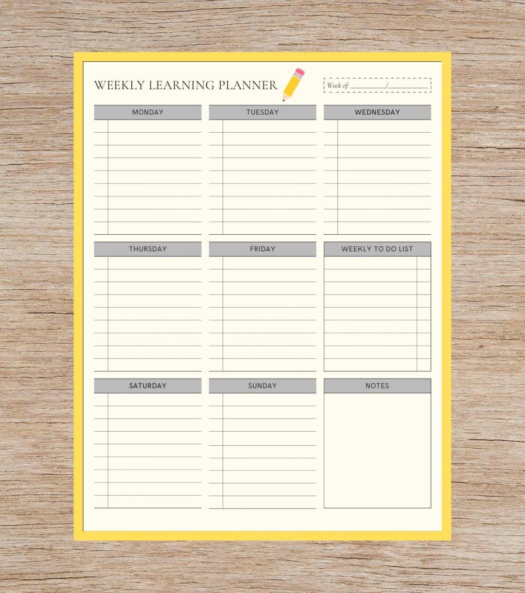 Teacher Weekly Lesson Planner Homeschool Weekly Lesson Planner Class ...
