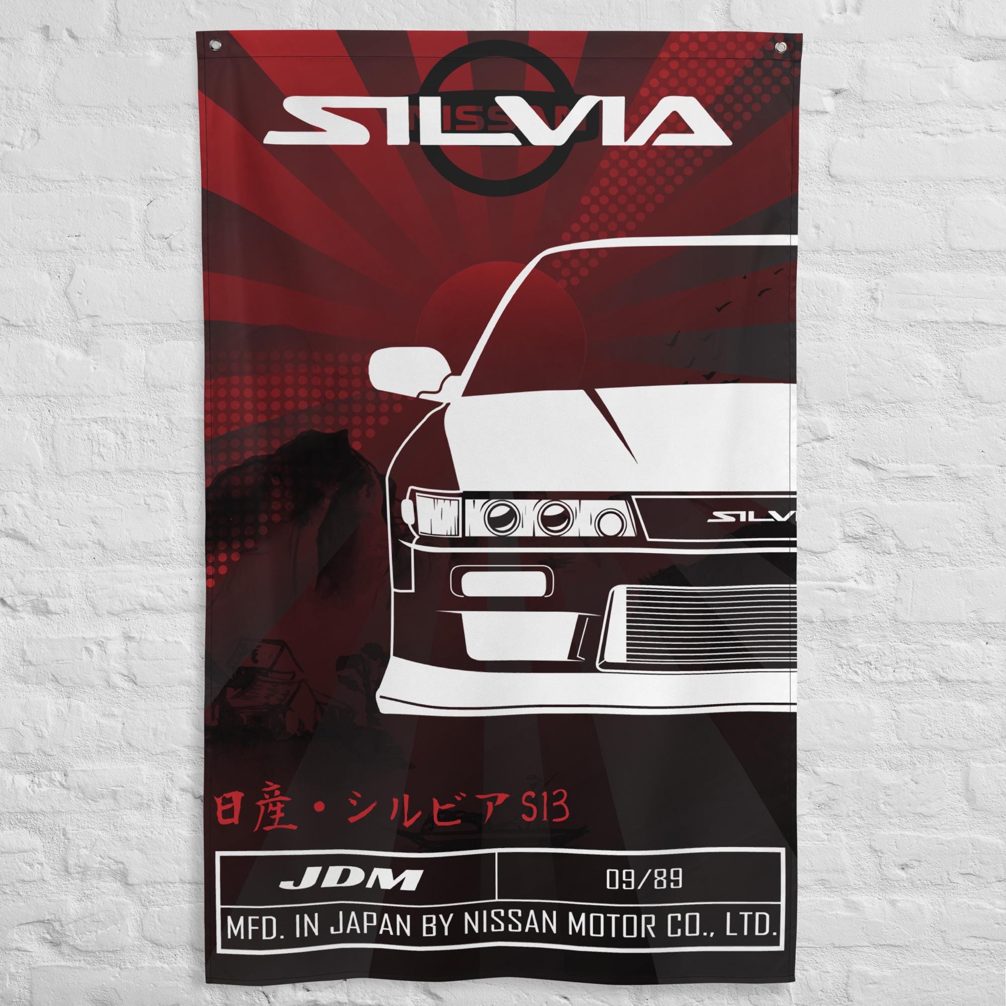 Nissan Silvia S13 Flag- Silvia Cloth Banner- JDM Car Garage Wall Art ...