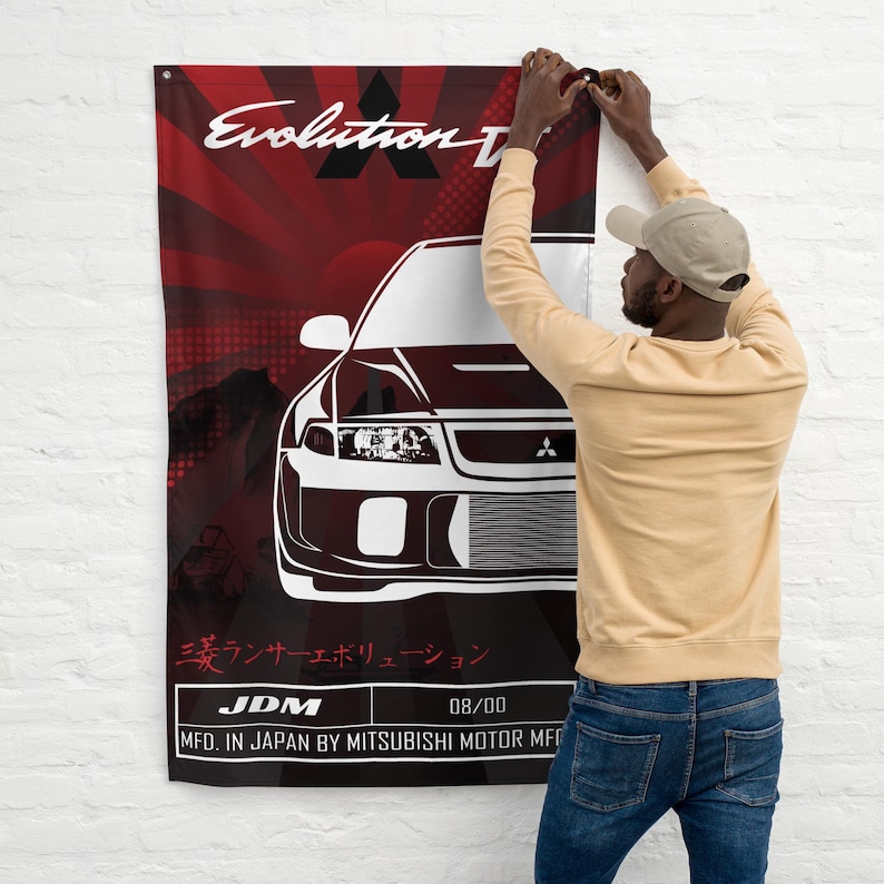 Mitsubishi Evolution VI Flag- Lancer Evo VI Cloth Banner- Evolution 6 ...