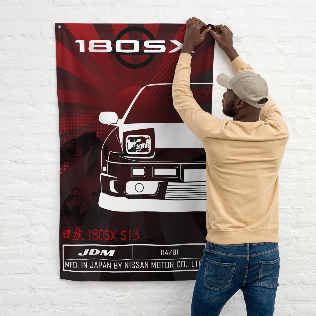 Nissan 180SX Flag- 180SX Cloth Banner- S13 180SX JDM Car Garage Wall ...