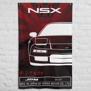 Honda NSX Flag- Acura Nsx Banner- NSX JDM Car Garage Wall Art- Man Cave ...