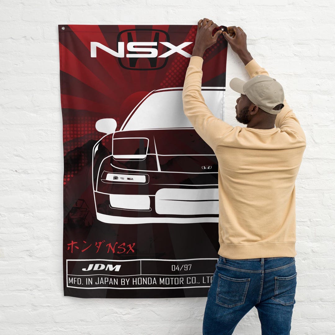 Honda NSX Flag- Acura Nsx Banner- NSX JDM Car Garage Wall Art- Man Cave ...