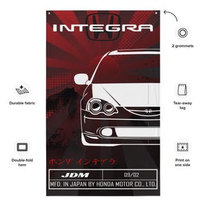 Honda Integra 4th Gen DC5 Flag- Acura RSX Banner- Integura JDM Car ...