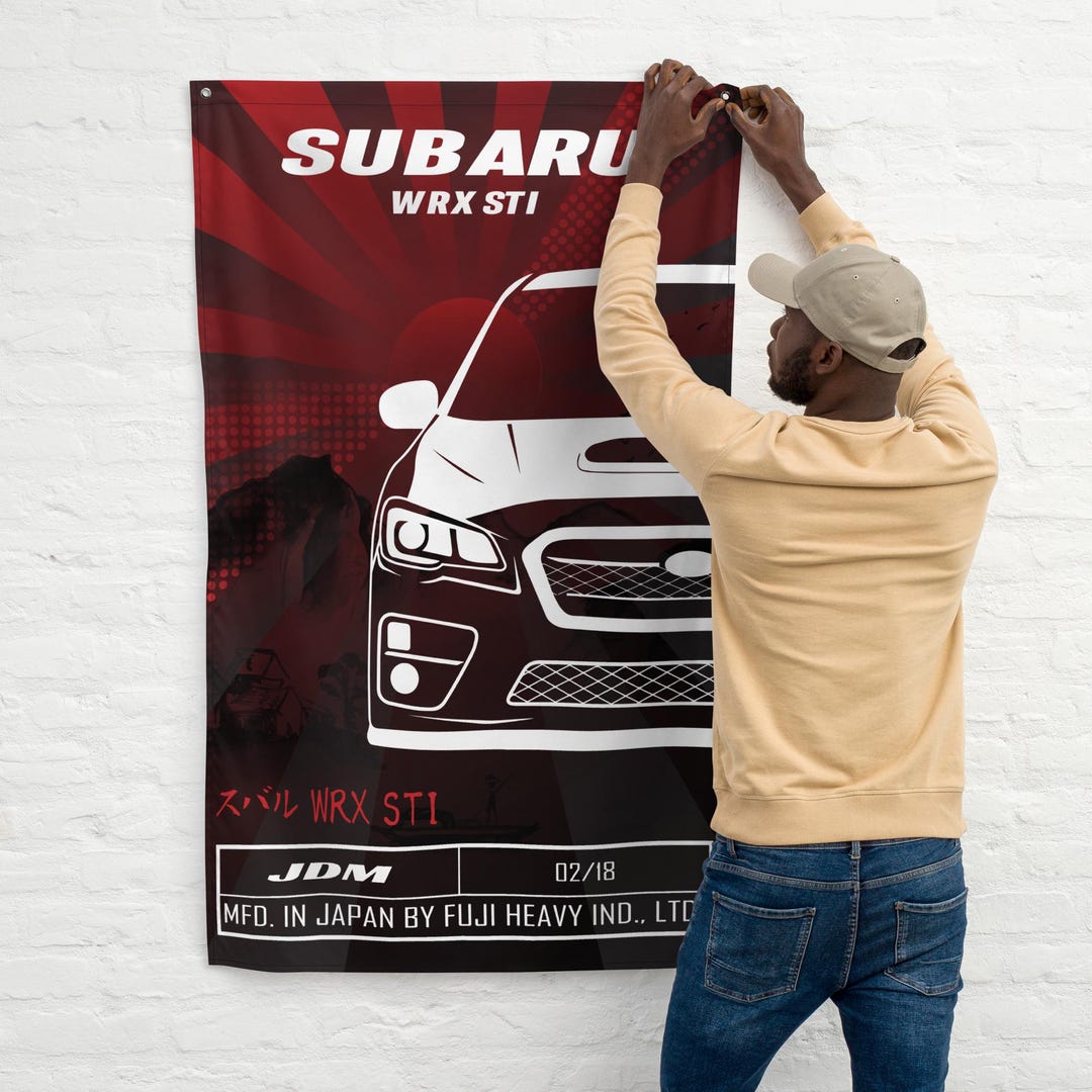 Subaru WRX Sti Flag- STI Raptoreye Cloth Banner- Subaru 1st Gen Va ...