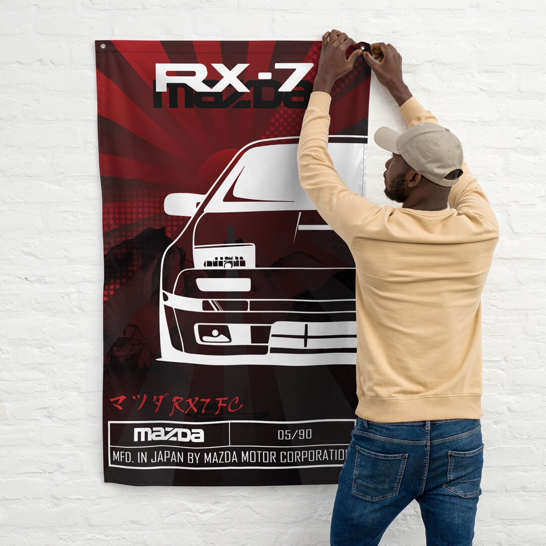 Mazda RX7 FC Flag RX7 Cloth Banner RX7 FC JDM Car Garage Wall Art Man ...