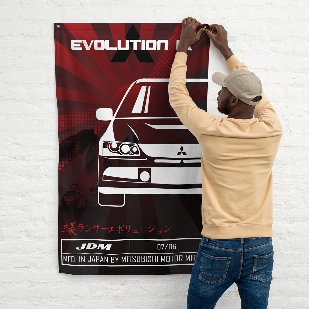 Mitsubishi Evolution IX Flag - Lancer Evo IX Cloth Banner- Evolution 9 ...