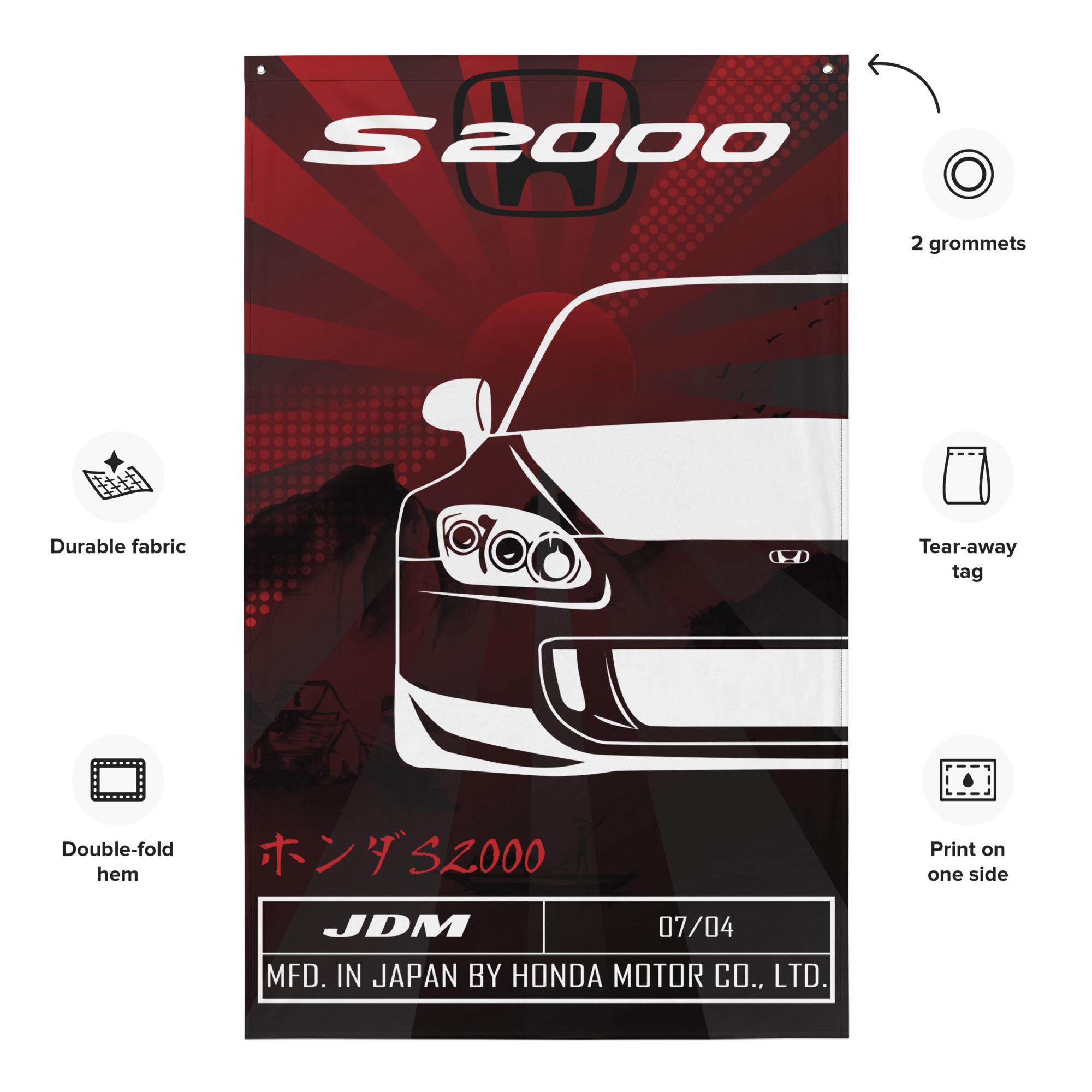 Honda S2000 Flag - S2000 Banner- S2000 JDM Car Garage Wall Art- Man ...