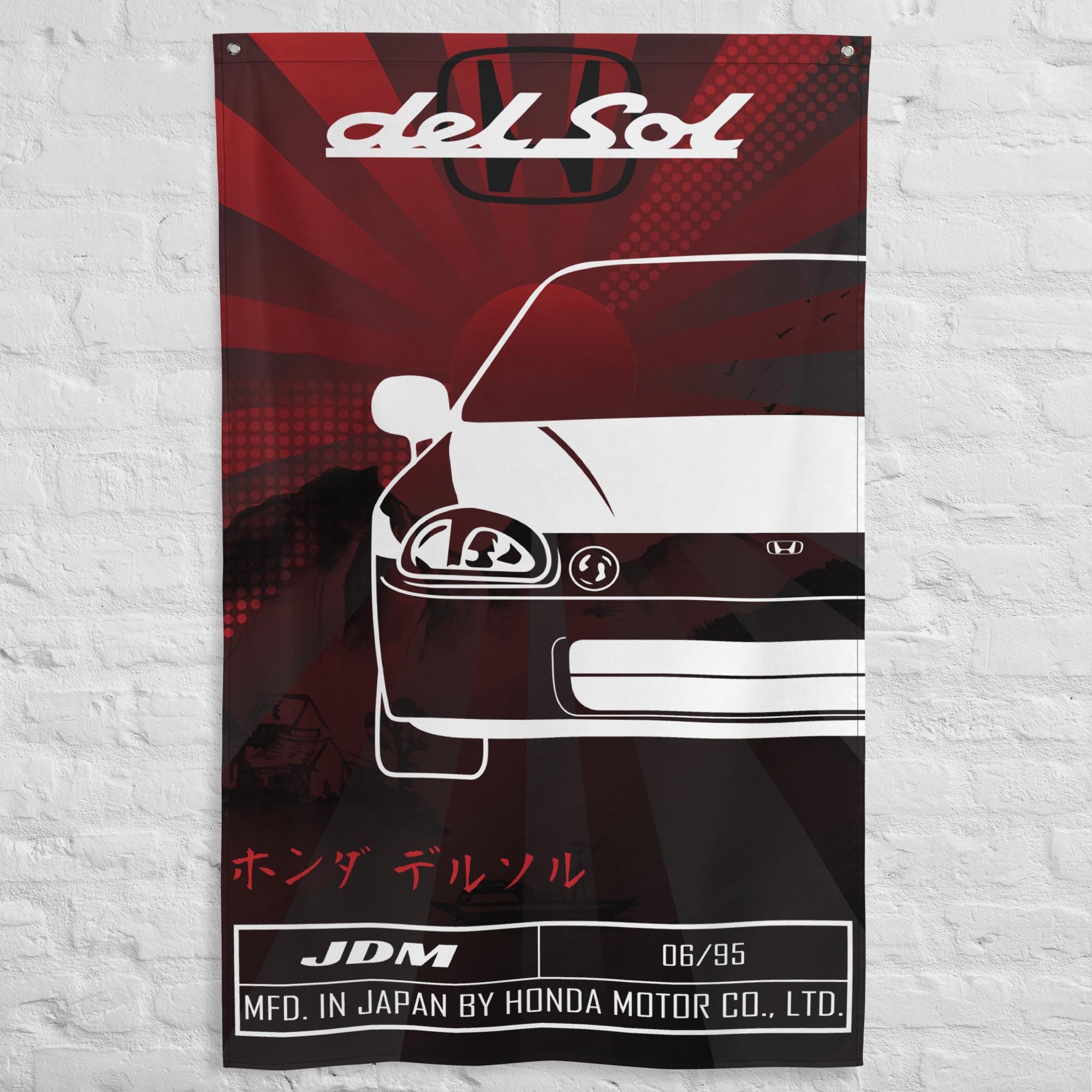 Honda Civic Del Sol Flag- CRX Del Sol Banner- Honda Del Sol JDM Car ...