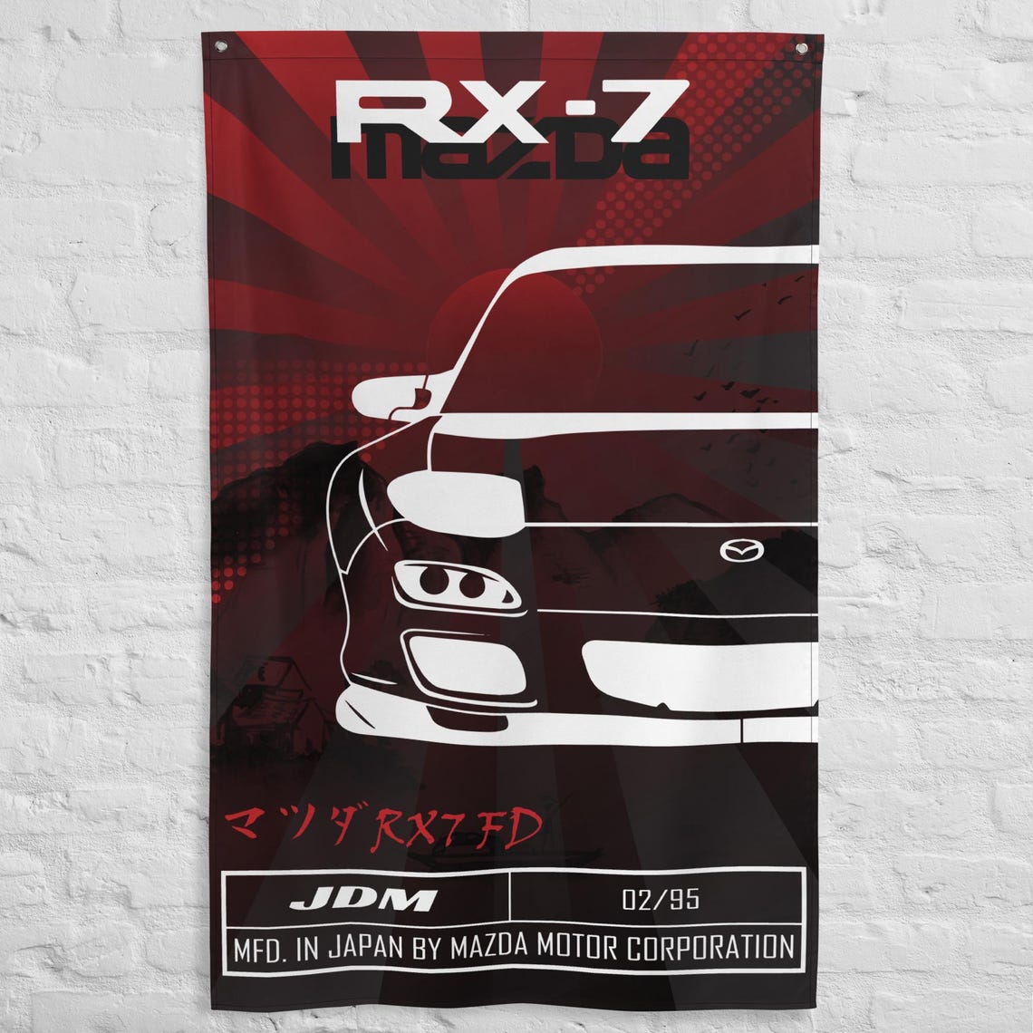Mazda RX7 FD Flag- RX7 Cloth Banner - RX7 FD JDM Car Garage Wall Art ...