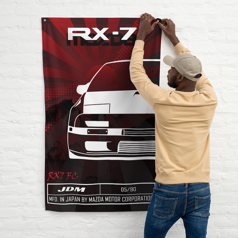 Mazda RX7 FC Flag- RX7 Cloth Banner- RX7 FC JDM Car Garage Wall Art ...