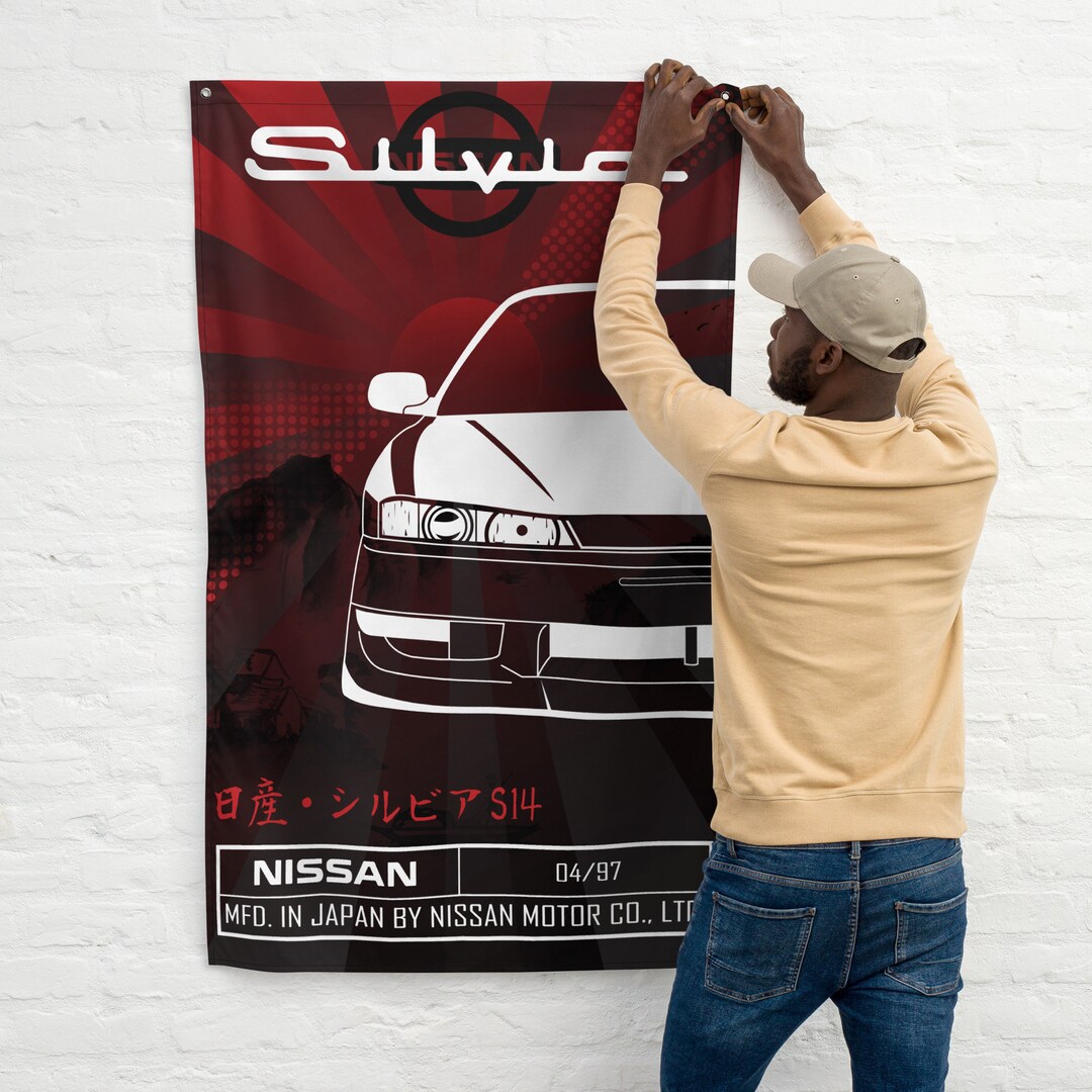 Nissan Silvia S14 Kouki Flag Silvia S14 Cloth Banner JDM Car Garage ...