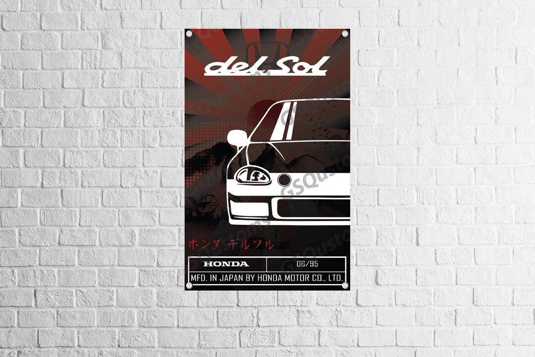 Honda Civic Del Sol Themed Banner CRX Del Sol Poster Honda Del Sol JDM ...
